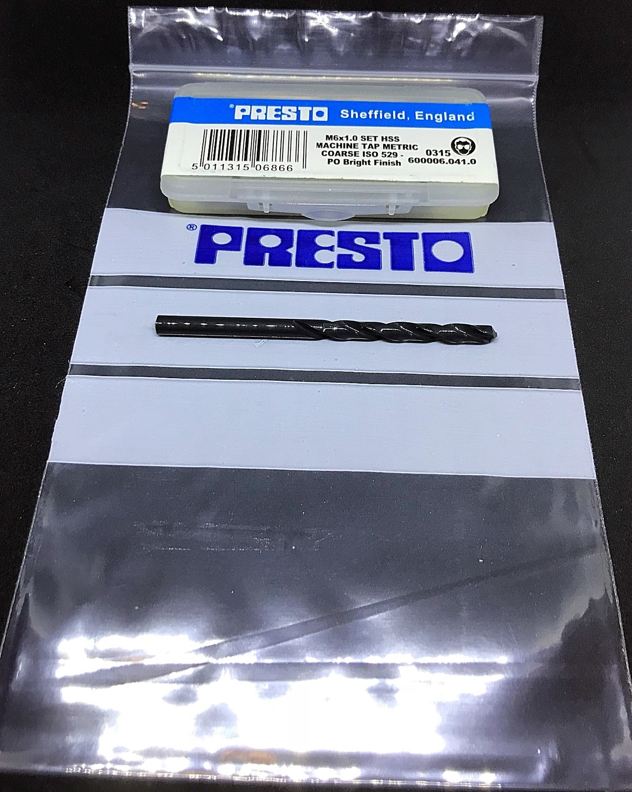 Presto 3 Piece HSS Tap Set Include Taper/Second/Plug with Tapping Drill ...