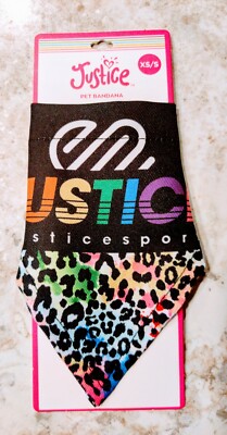Justice Pet Bandana, Size XS/S, Black and Rainbow Bandana, Pet Fashion ...