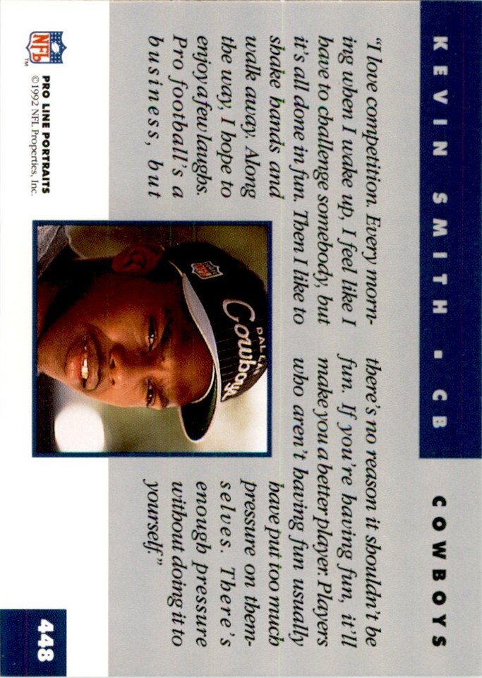 1992 Pro Line Kevin Smith Football Cards #448 | eBay