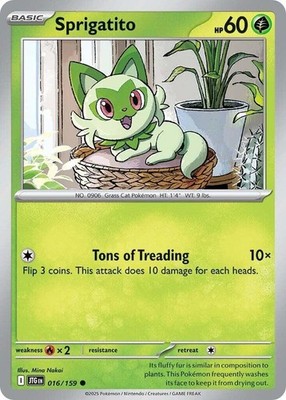 Sprigatito SV09: Journey Together 016/159 NM English Pokemon Card | eBay UK