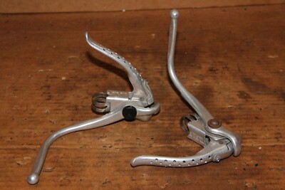 PAIR OF ALUMINIUM BICYCLE DUAL DROP BAR BRAKE LEVERS 22.95MM ROAD REF ...