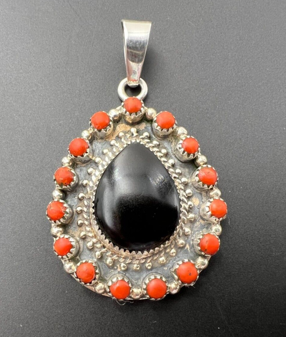 SIGNED "WR" NATIVE AMERICAN STERLING SILVER 925 ONYX … - Gem