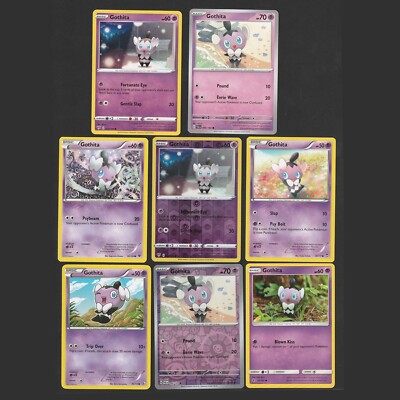 Gothita Pokemon Card Collection Set of 8 English Cards Cute Reverse ...