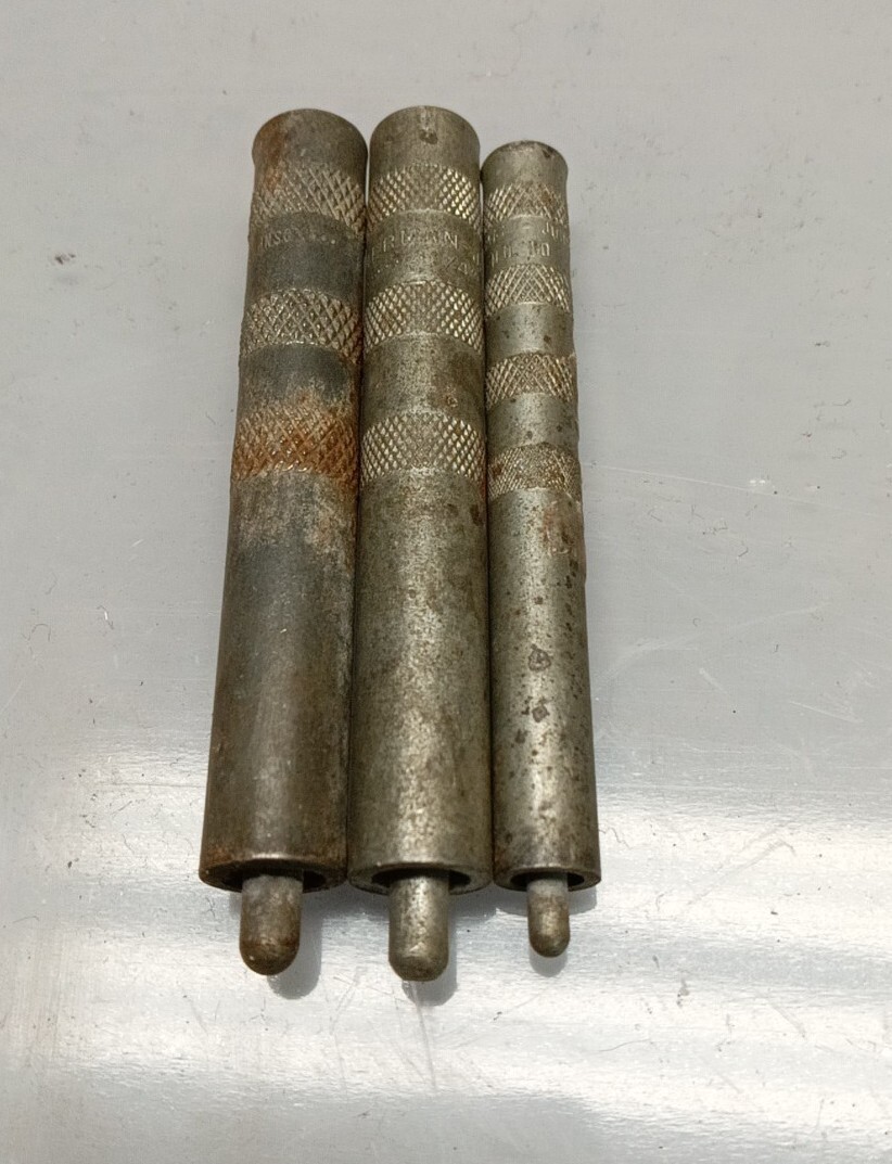 (3) Vintage brass punch tools for setting Ackerman-Johnson screw ...