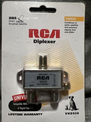Factory Sealed RCA Universal Diplexer DBS Direct Broadcast Satellite ...