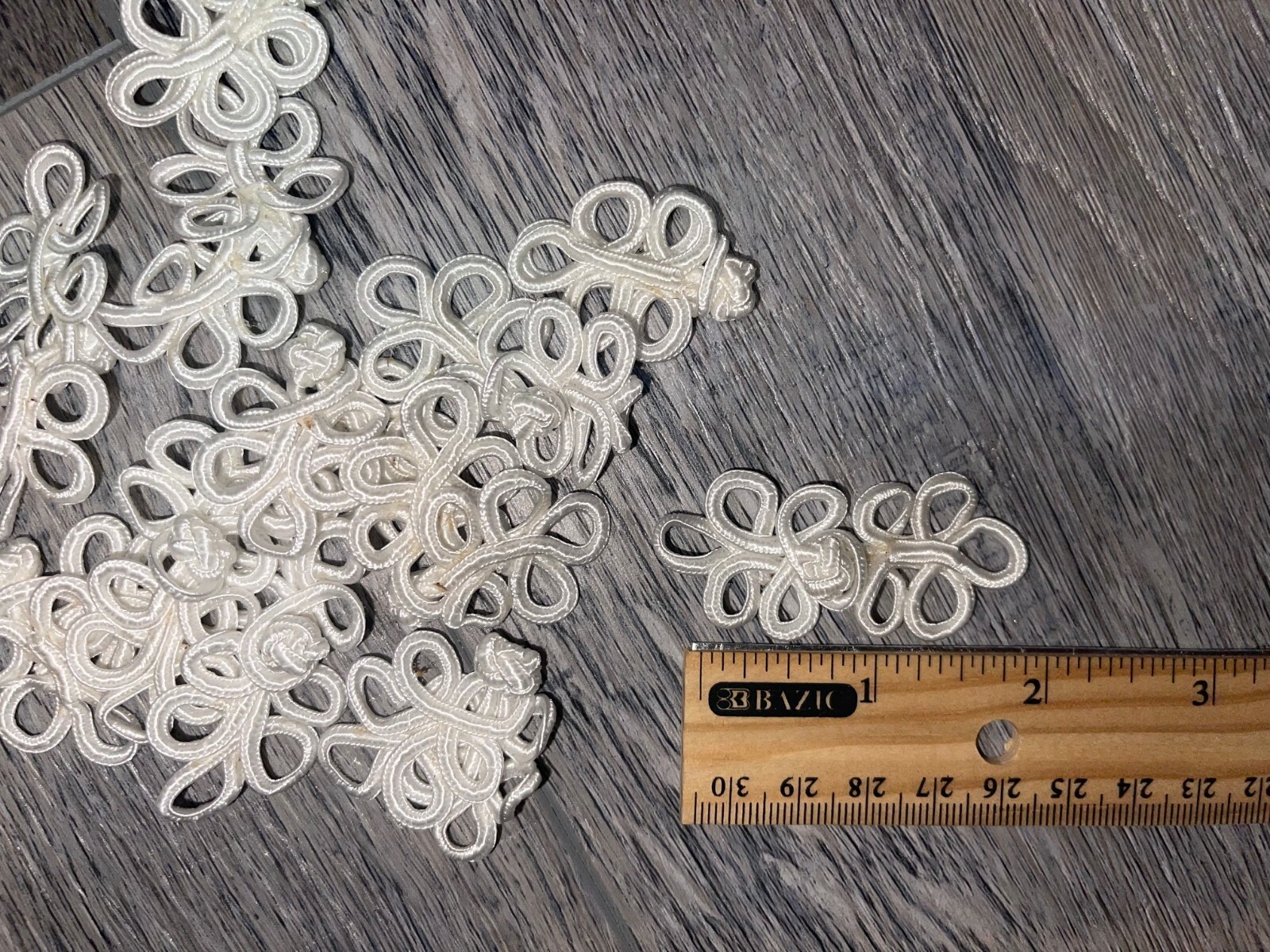 Lot 12 sets gimp Chinese WHITE Frog Frogs closure closures 2" wide | eBay