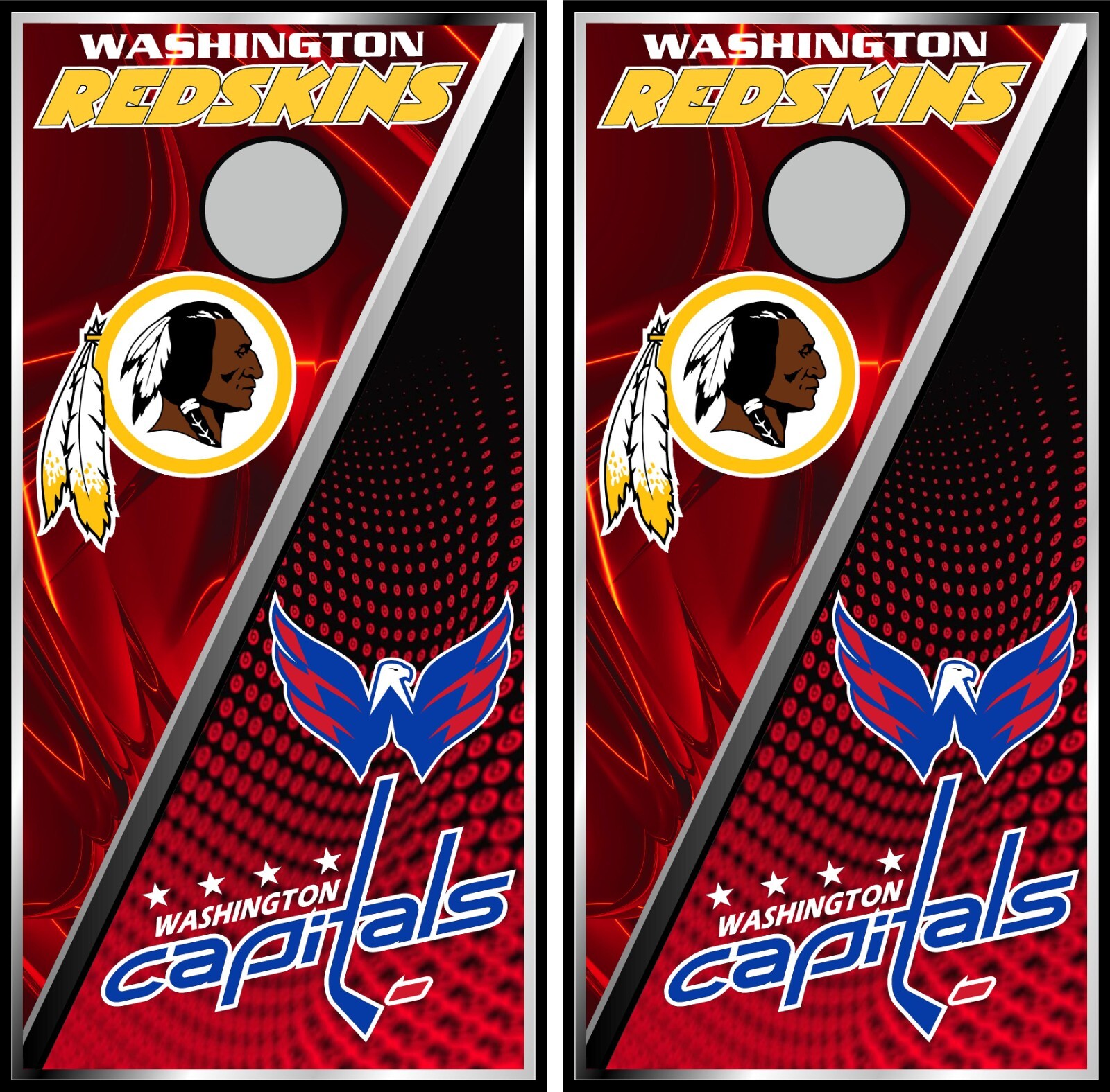 washington redskins & capitals split 0382 cornhole board vinyl wraps | eBay