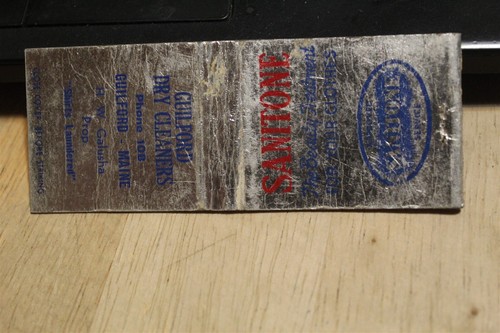 GUILFORD DRY CLEANERS. GUILFORD MAINE SANITONE BEAUTY VINTAGE MATCHBOOK ...