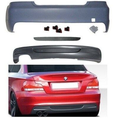 BMW 1 SERIES E82 E88 M SPORT LOOK STYLE REAR BUMPER KIT & DIFFUSER UK ...