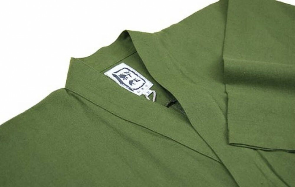 Japanese Men's All Season Work Wear Samue Kimono Low-keyed Green Japan ...