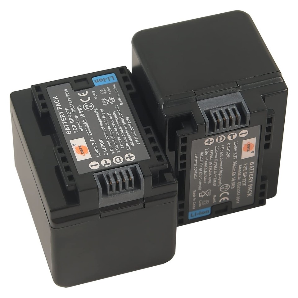 Replacement for 2X BP-727 Fully Decoded Battery Compatible Canon CG-700 ...