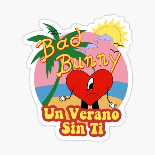 Bad Bunny With Golden Sun Sticker Decal for Laptop Phone Size 5" | eBay