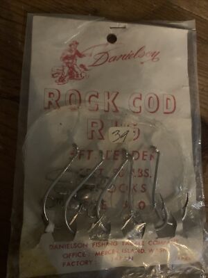 Rock Cod Fishing Rigs 5 Hook 5 FT Leader Size 5/0 Hooks Vintage New ...