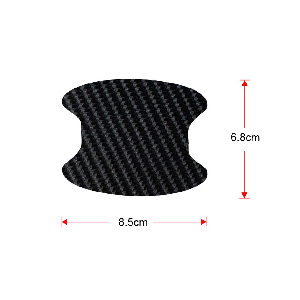 4PCS Carbon Fiber Car Door Handle Anti-Scratch Protector Film Scratch ...