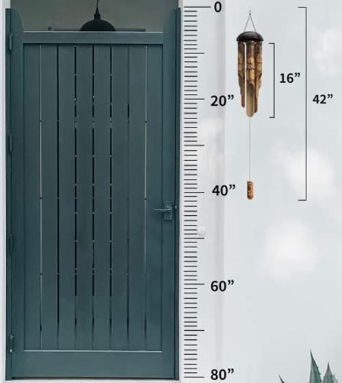 Nalulu Rustic Bamboo Wind Chimes - Outside Outdoor Wooden Assorted ...