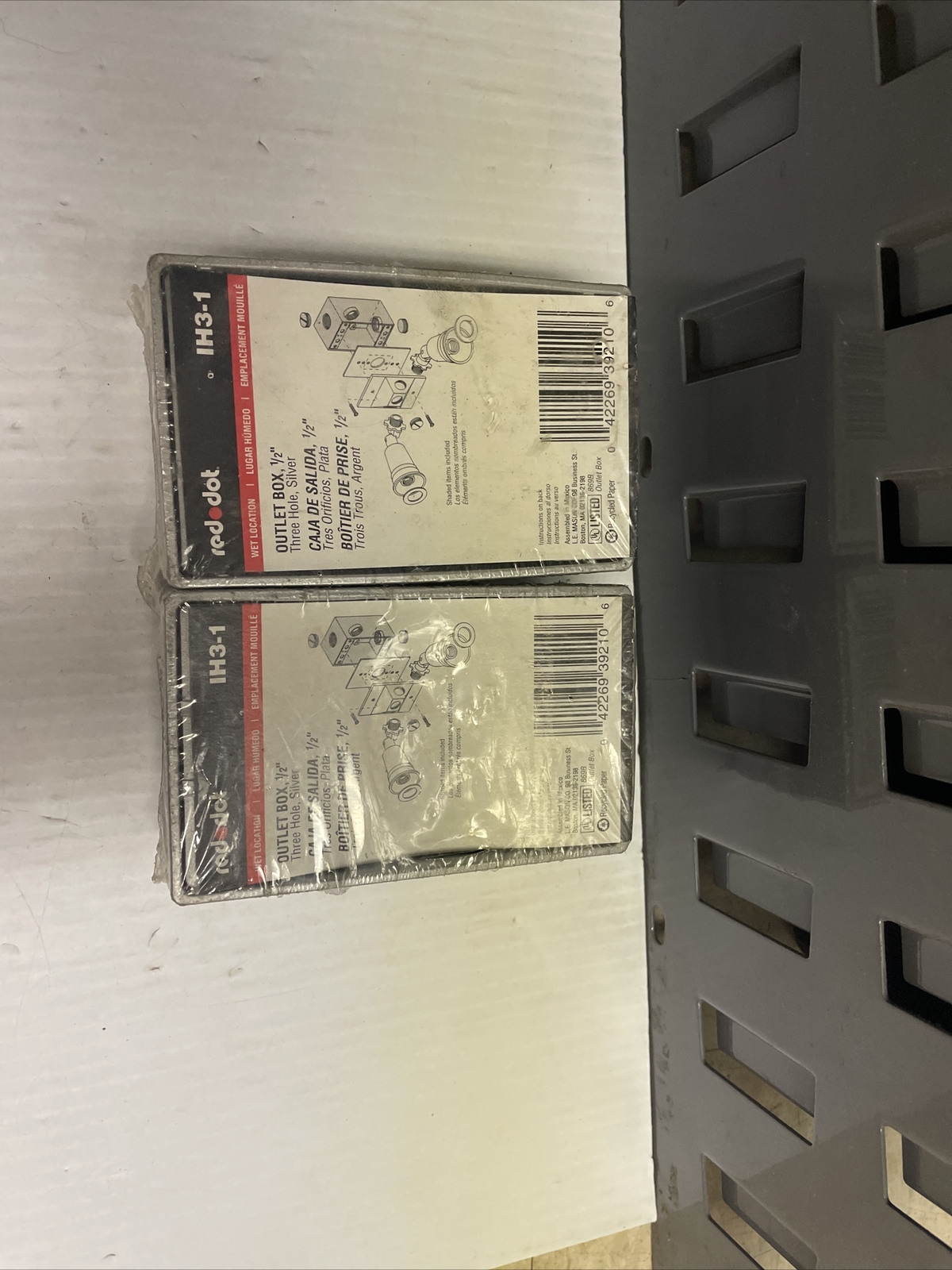 (LOTS OF 2) Red Dot Outlet Box IH3-1 IH31 - 3 Hole 1/2" - Silver NEW | eBay