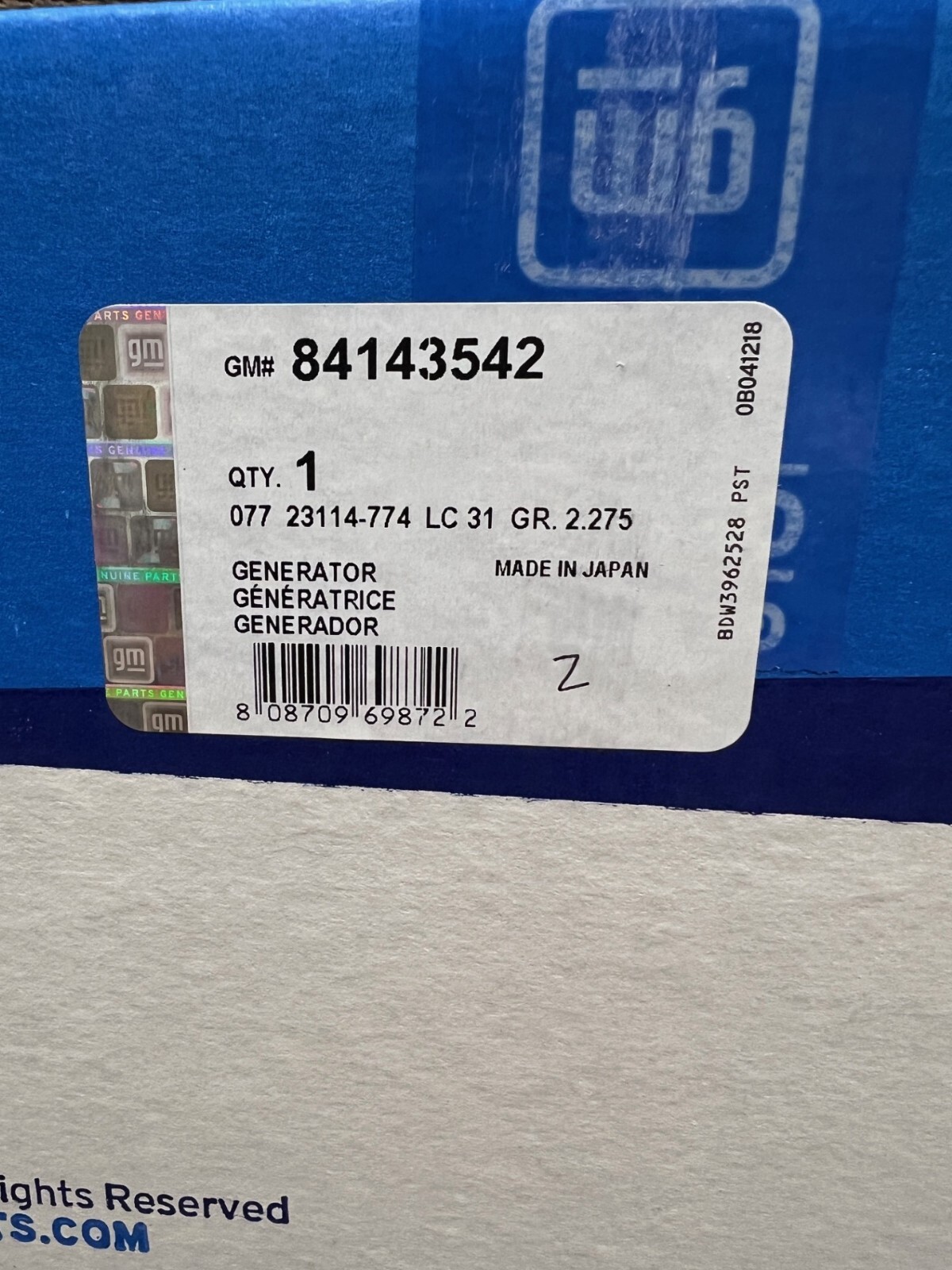 GM 2015-2023 Alternator 84143542 OEM Genuine | eBay