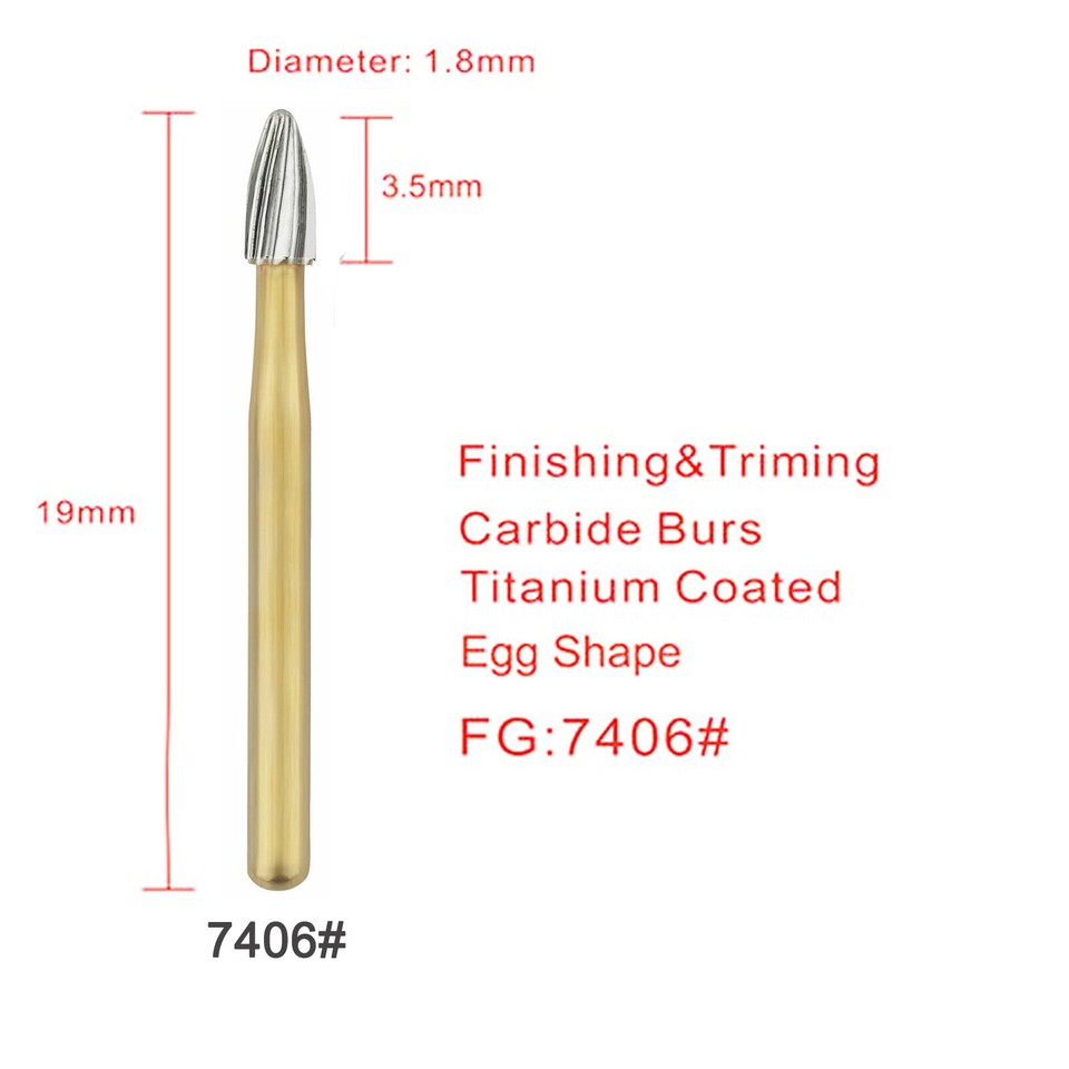 NEW Dental Trimming & Finishing Football Carbide Burs #7406 T&F 12 ...