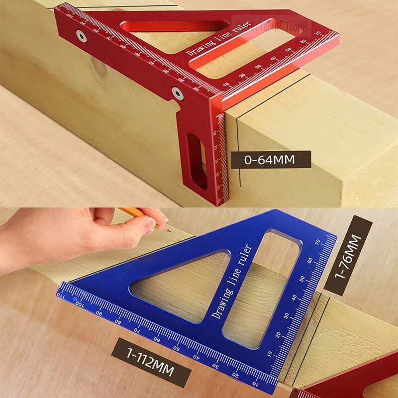 Woodworking Square Protractor Miter Triangle Ruler Measuring Tool for ...