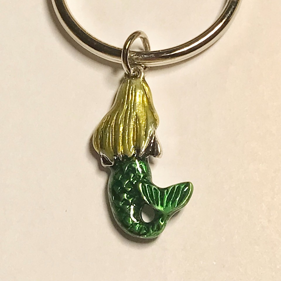 Mermaid Keychain Keyring Colorful Enamel Charm Metal Island Beach ...