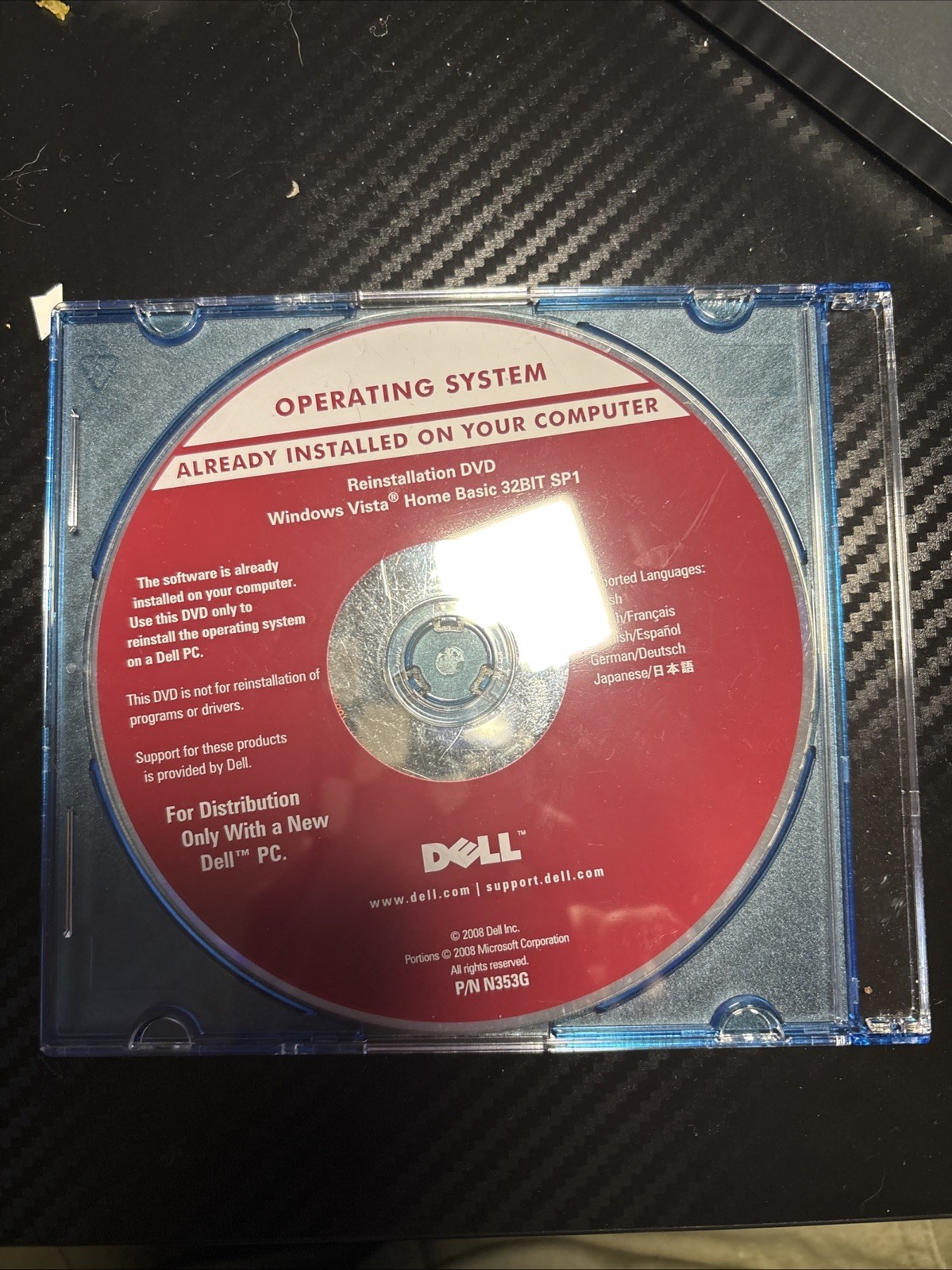 Dell Windows Vista Home Basic 33bit Sp1 Reinstallation Disc | eBay