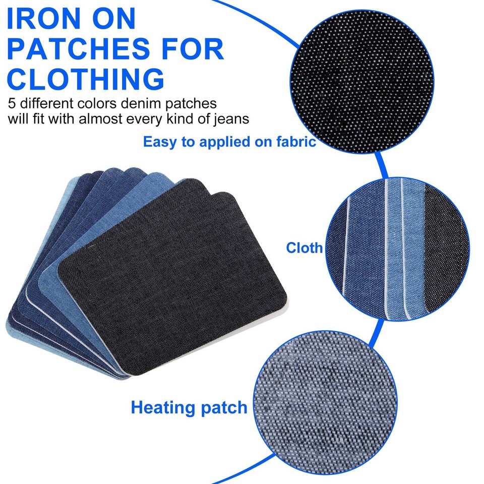 10Pcs Thermal Sticky Iron On Mending Patches Jeans Bag Hat Repair Decor ...