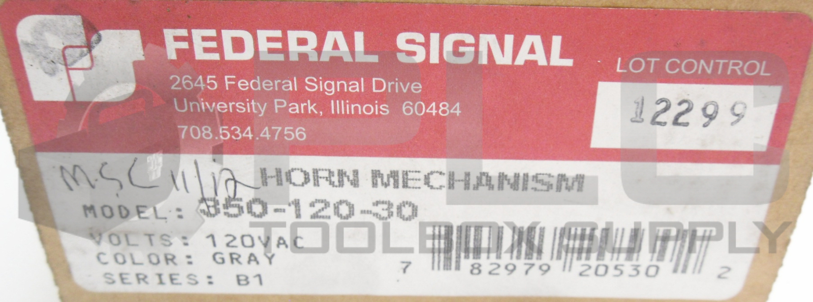 NEW FEDERAL SIGNAL 350-120-30 /B1 HORN MECHANISM 120V 50/60HZ 350*120 ...
