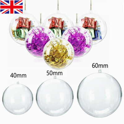 5-15PCS Clear Ball Baubles Empty Fillable Christmas Tree Hanging ...