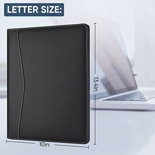 Leather Padfolio Business Portfolio Notebook Binder Office Organizer ...