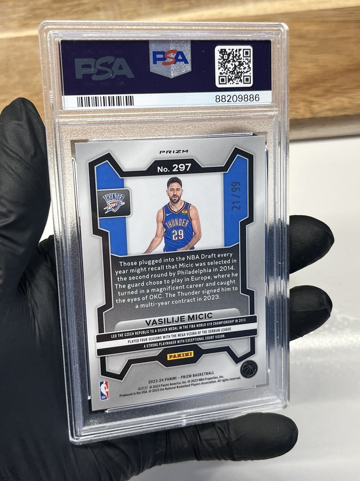 Vasilije Micic 2023-24 Prizm Rc.#297 BLUE SEISMIC PRIZM /99 PSA 9 🔥💥 | eBay