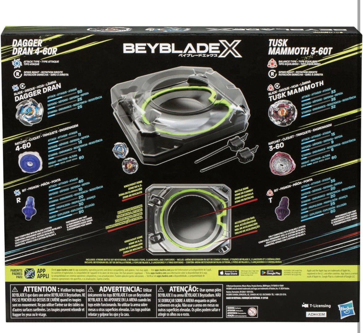 BEYBLADE X Xtreme Battle Set with Beystadium Arena Bent Box, Small Hole ...