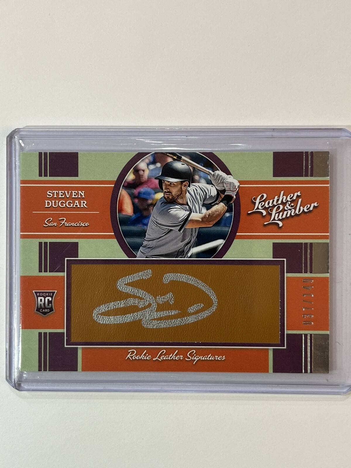 2019 PANINI LEATHER & LUMBER STEVEN DUGGAR ROOKIE SIGNATURES RC /149 ...