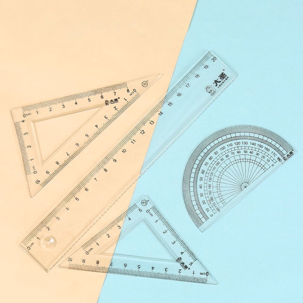 Plastic Cartoon Ruler Set Stationery Learning Measuring Tool | eBay