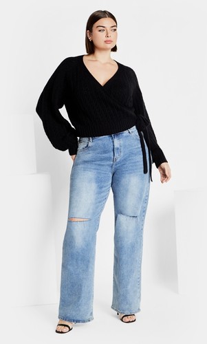 CITY CHIC BLACK ISLA CROSS OVER FRONT CARDI SZ M BNWT RRP $89.95 | eBay ...