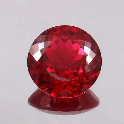 13.5X13.5mm Certified Natural Burmese Red Ruby Round Cut Loose Gemstone ...