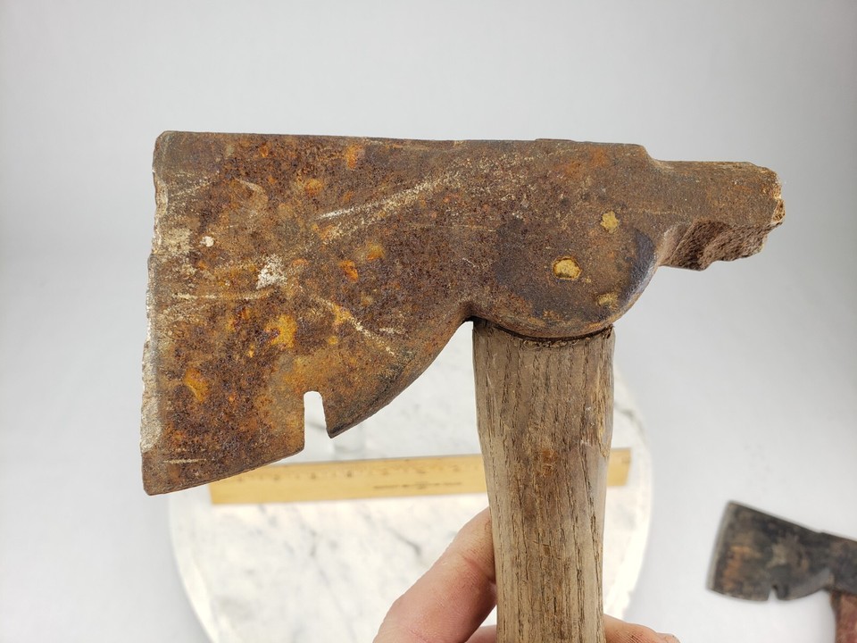 2x Vintage Axe- PLUMB Carpenter Construction Hatchet 13" Hickory Red ...
