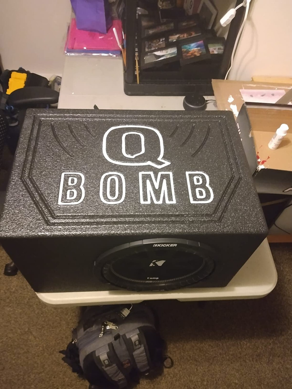 QPower QBOMB12VL Single 12" Vented Ported Car Subwoofer Sub Box ...