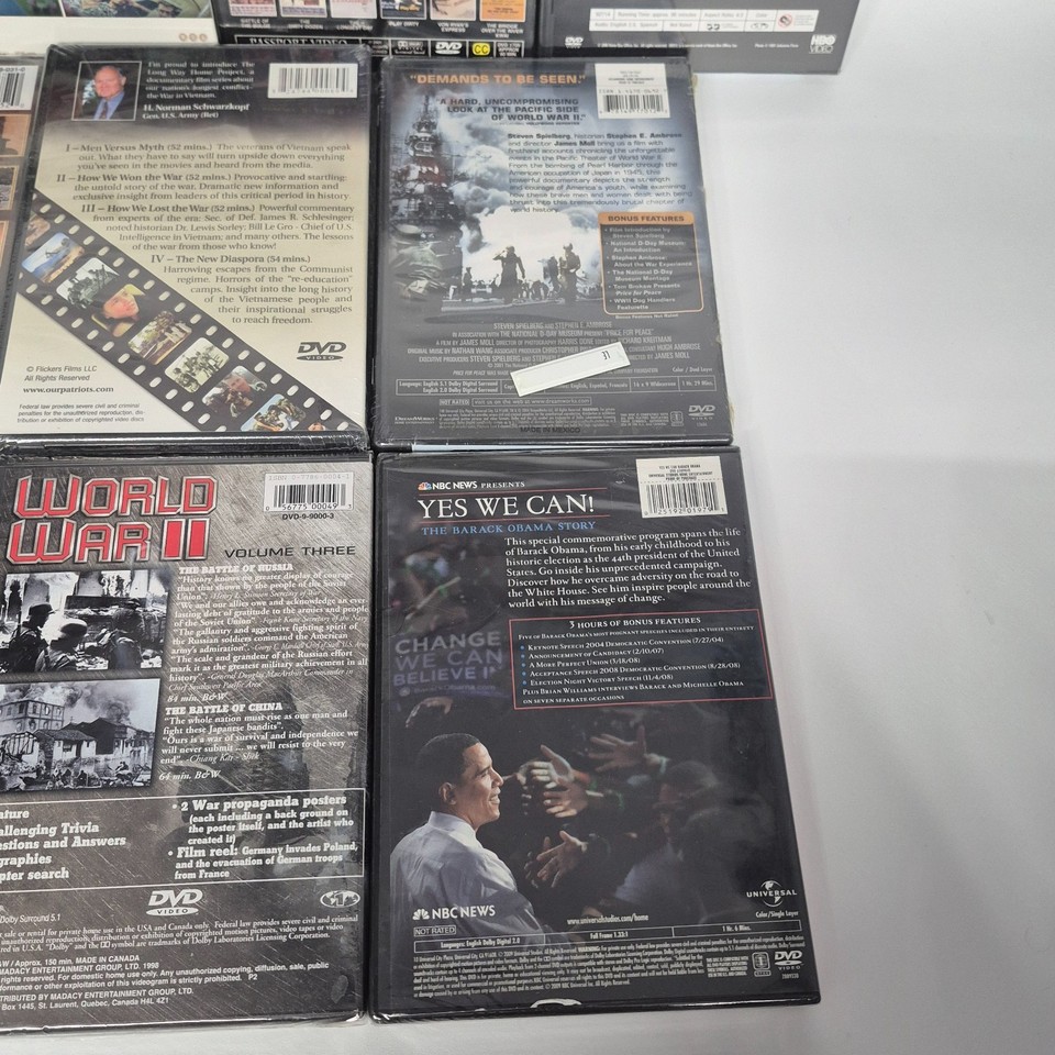 Lot of 10 New Sealed Documentary DVDs History War Politics Presidents ...