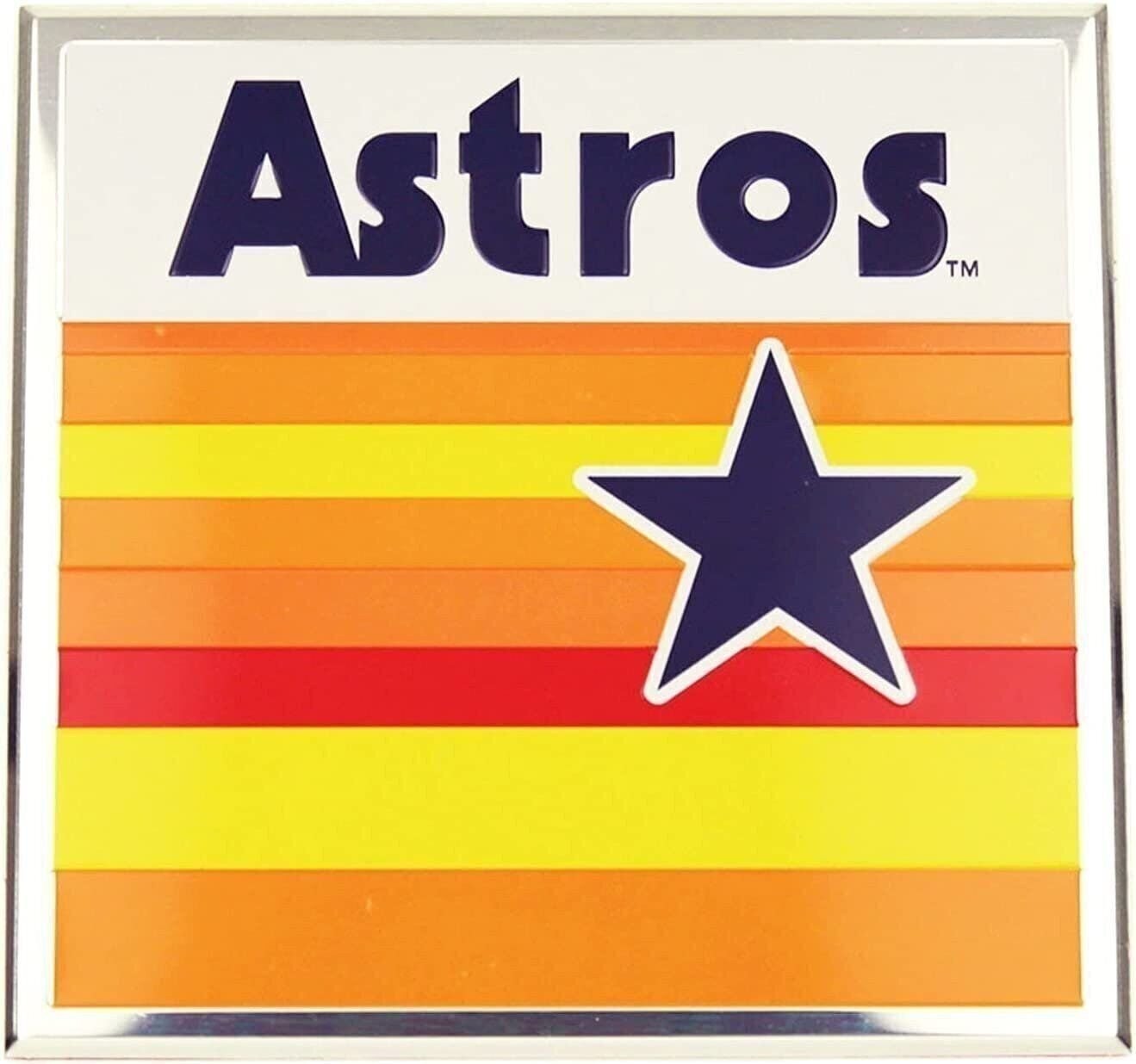 Houston Astros Auto Emblem Aluminum Metal Embossed Retro Logo Flag ...