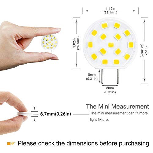 G8 LED Bulb Dimmable 3W Mini Thin Puck Light Bulbs Equivalent to 20W ...