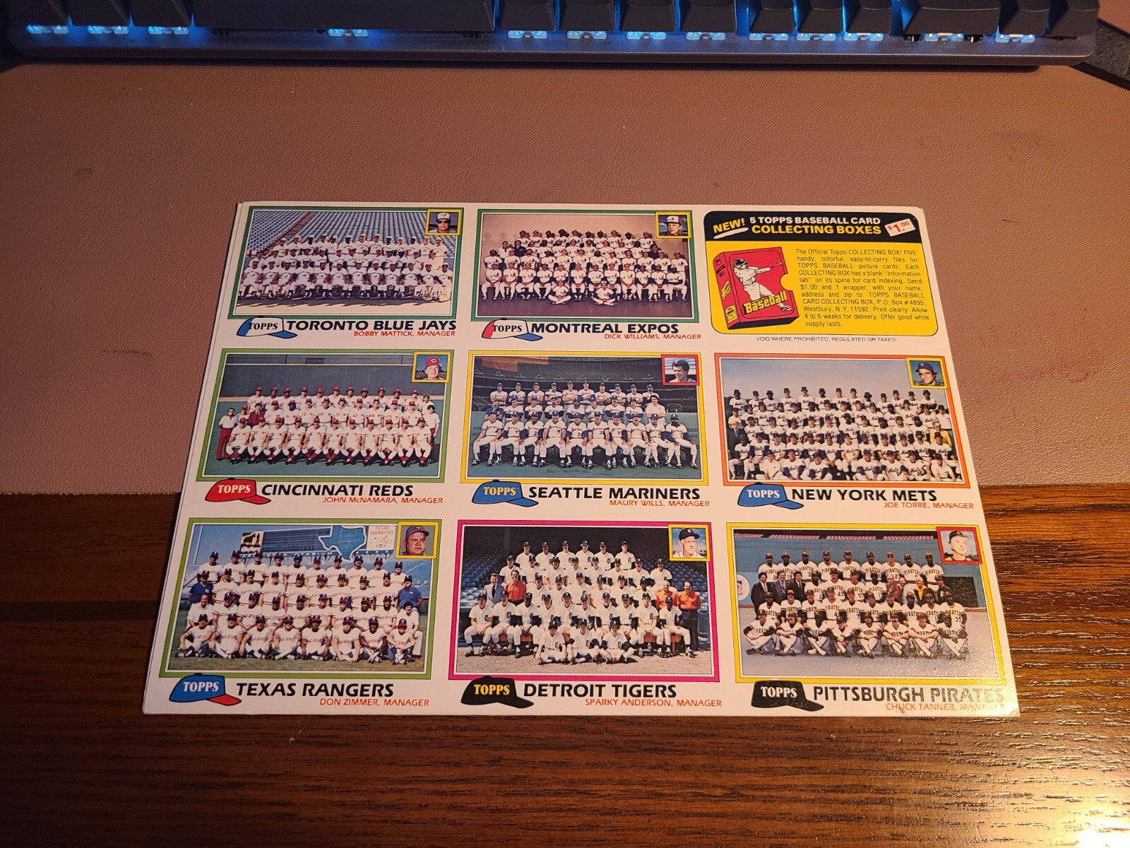 1981 Topps Baseball Send In Team Checklist Card Uncut Sheet (Set of 26 ...