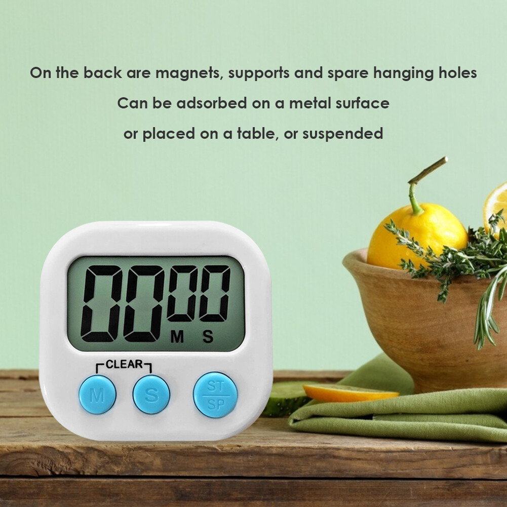 LCD Digital Timer Magnetic Kitchen Countdown Alarm Clock with Stand ...