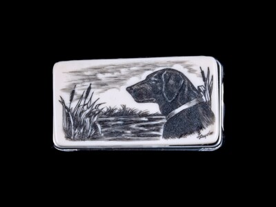Etched Black Lab Large Rectangle Slide Money Clip | F&F Inc. | eBay