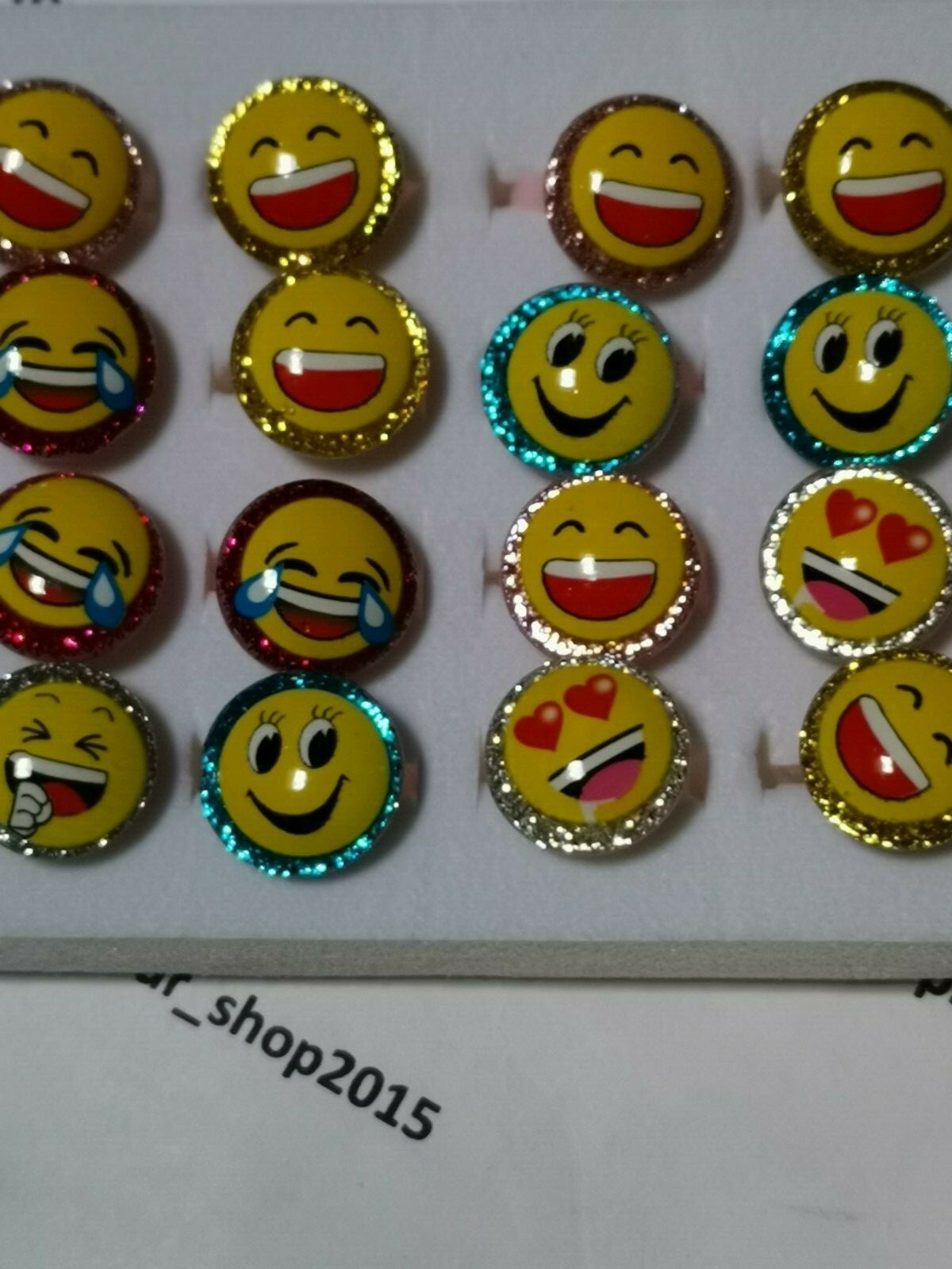 Mixed Cute Cartoon Children/Kids Emoji Face Rings Jewellery Gift Loot ...