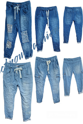 Italian Ladies Women Stretch Denim Magic Comfy Casual Jeans Trousers ...