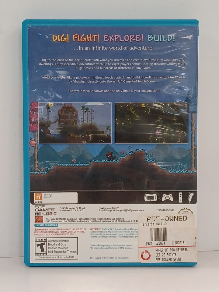 TERRARIA Game For Nintendo Wii U Complete with Instructions & Case | eBay