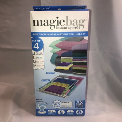Magic Bag Instant Space Storage Bags, Vaccum Seal, Combo Set of 4 | eBay