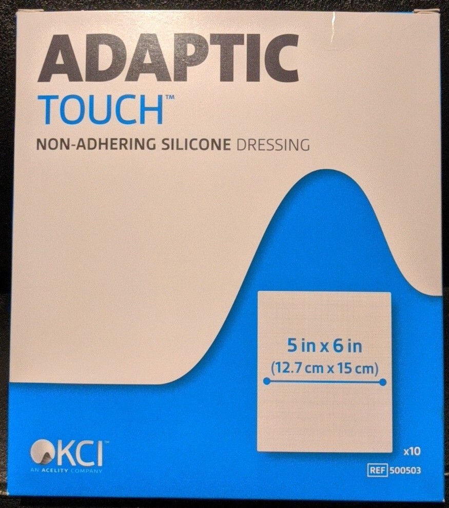 KCI Adaptic 500503 Touch Non-Adhering 5 Silicone Dressing 10/Box for ...
