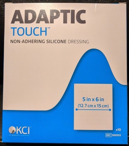 KCI Adaptic 500503 Touch Non-Adhering 5 Silicone Dressing 10/Box for ...