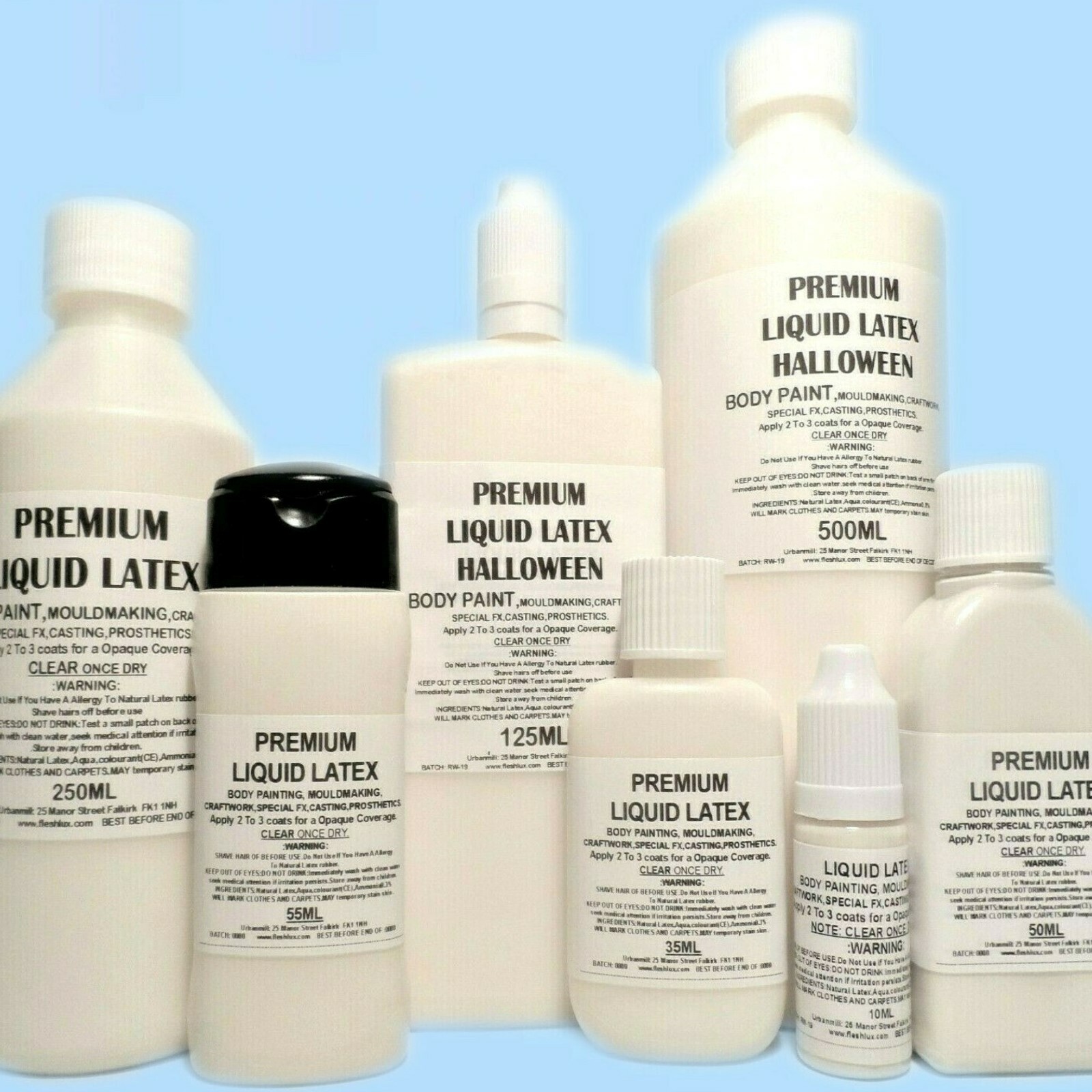 X2 50ML CLEAR Liquid Latex HALLOWEEN skin make up fake scars 100ml ...